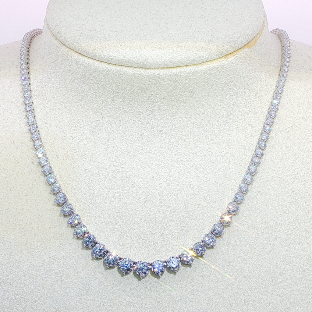 11.47CTW round cut full circle lab grown diamond necklace in 18K white ...